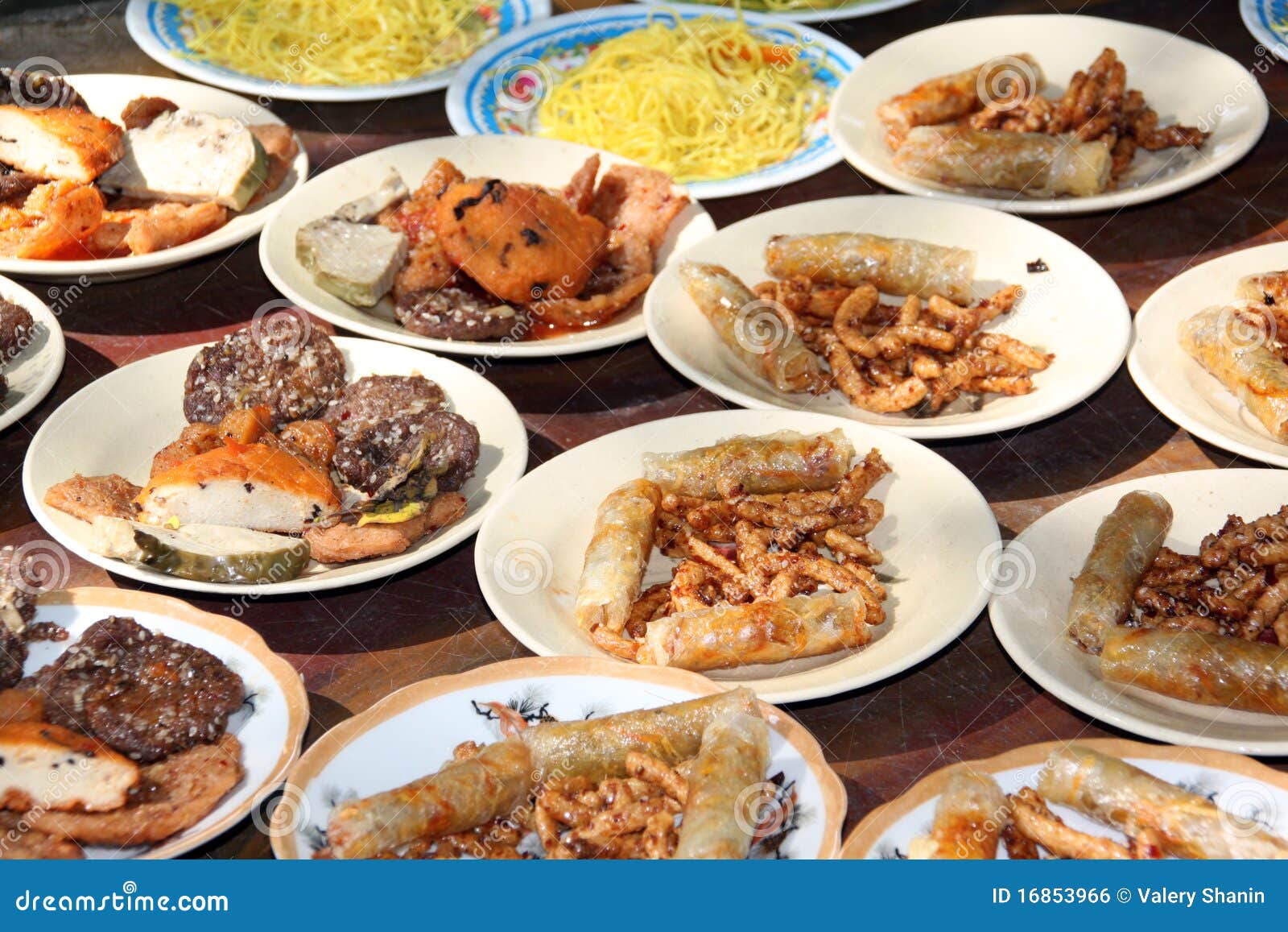 Table with plates stock photo. Image of fern, chicken - 16853966