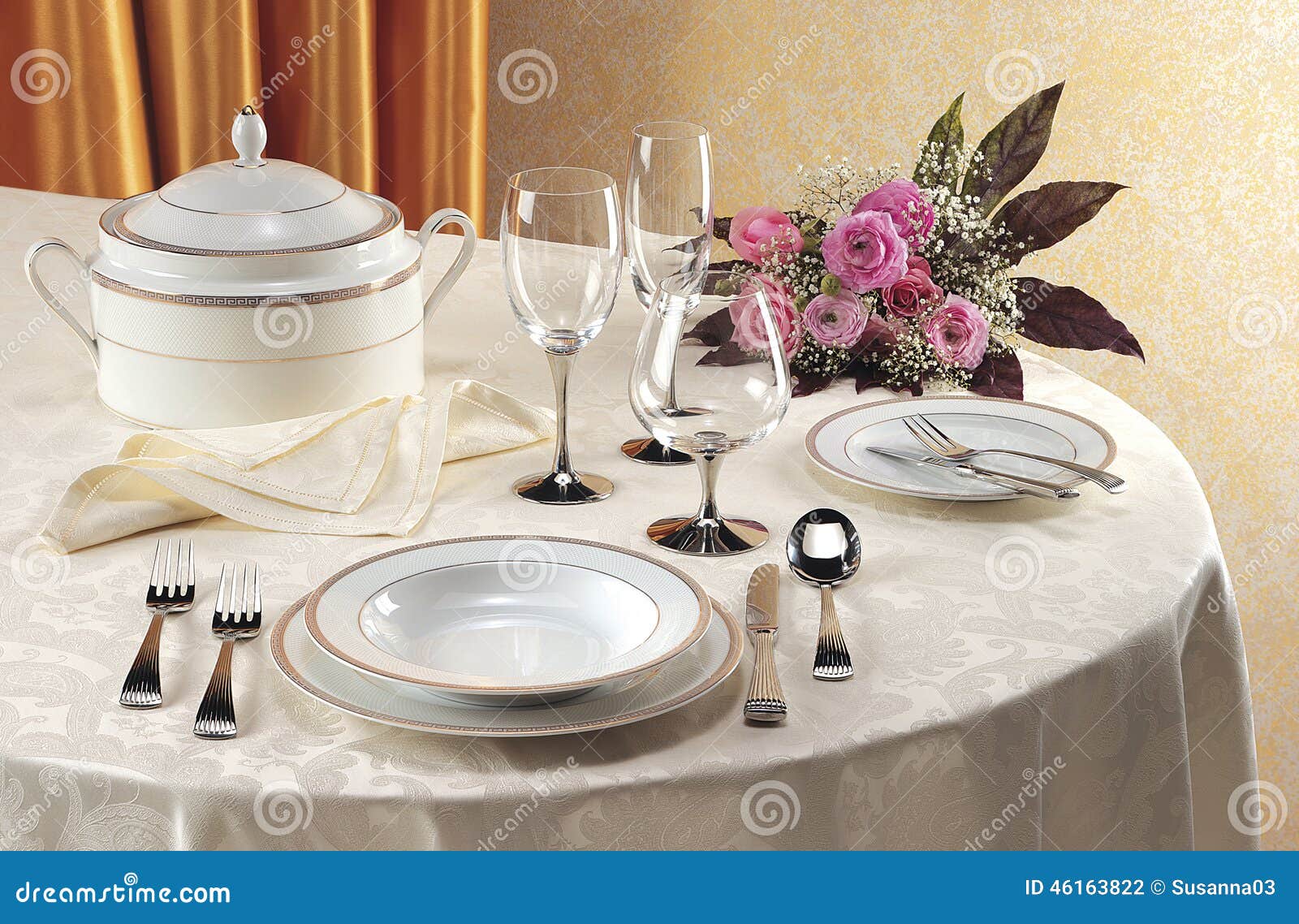 Table posh reception stock photo. Image of knife, guest - 46163822