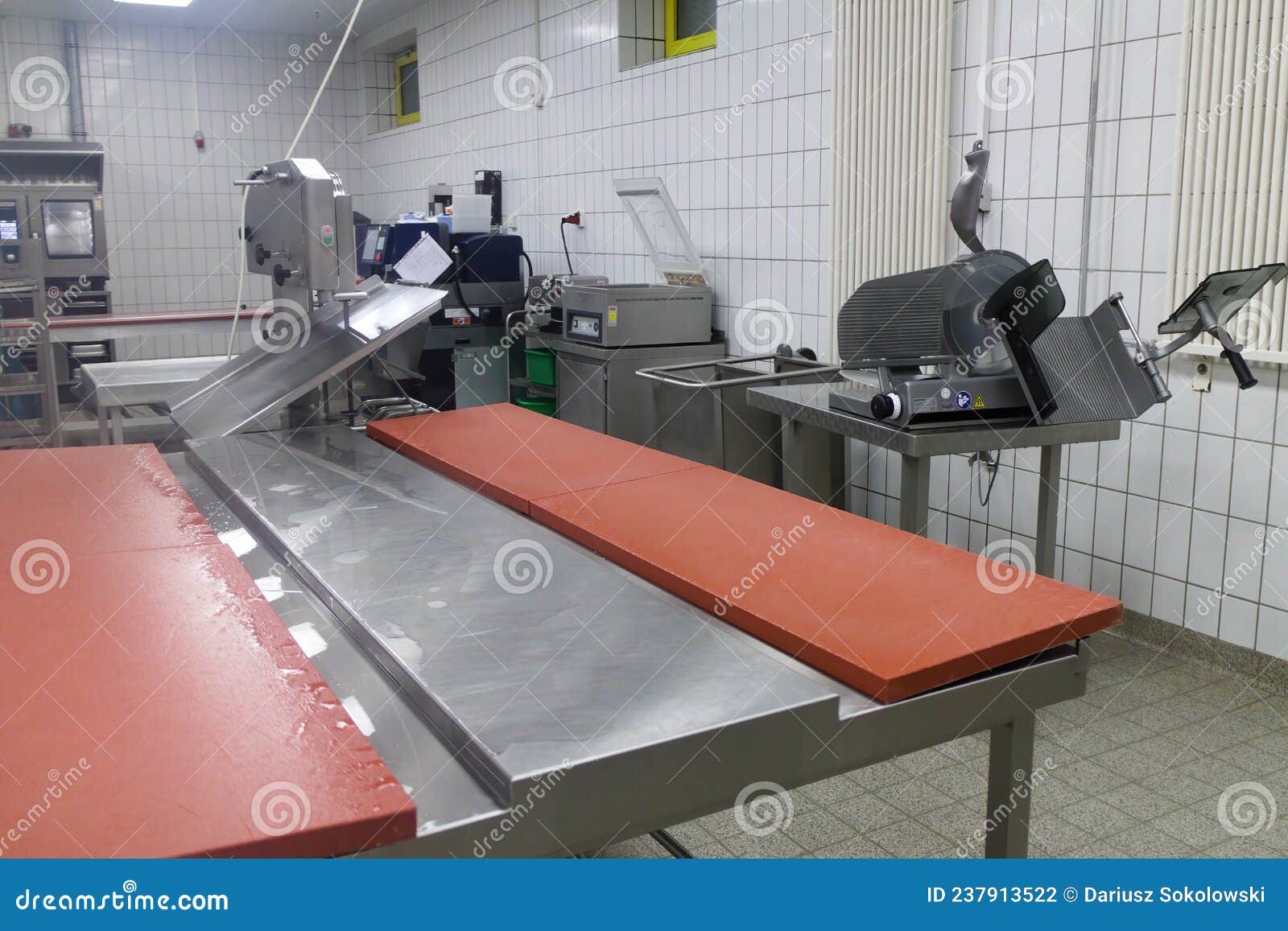 Table for Processing Products in an Industrial Kitchen Stock Photo ...