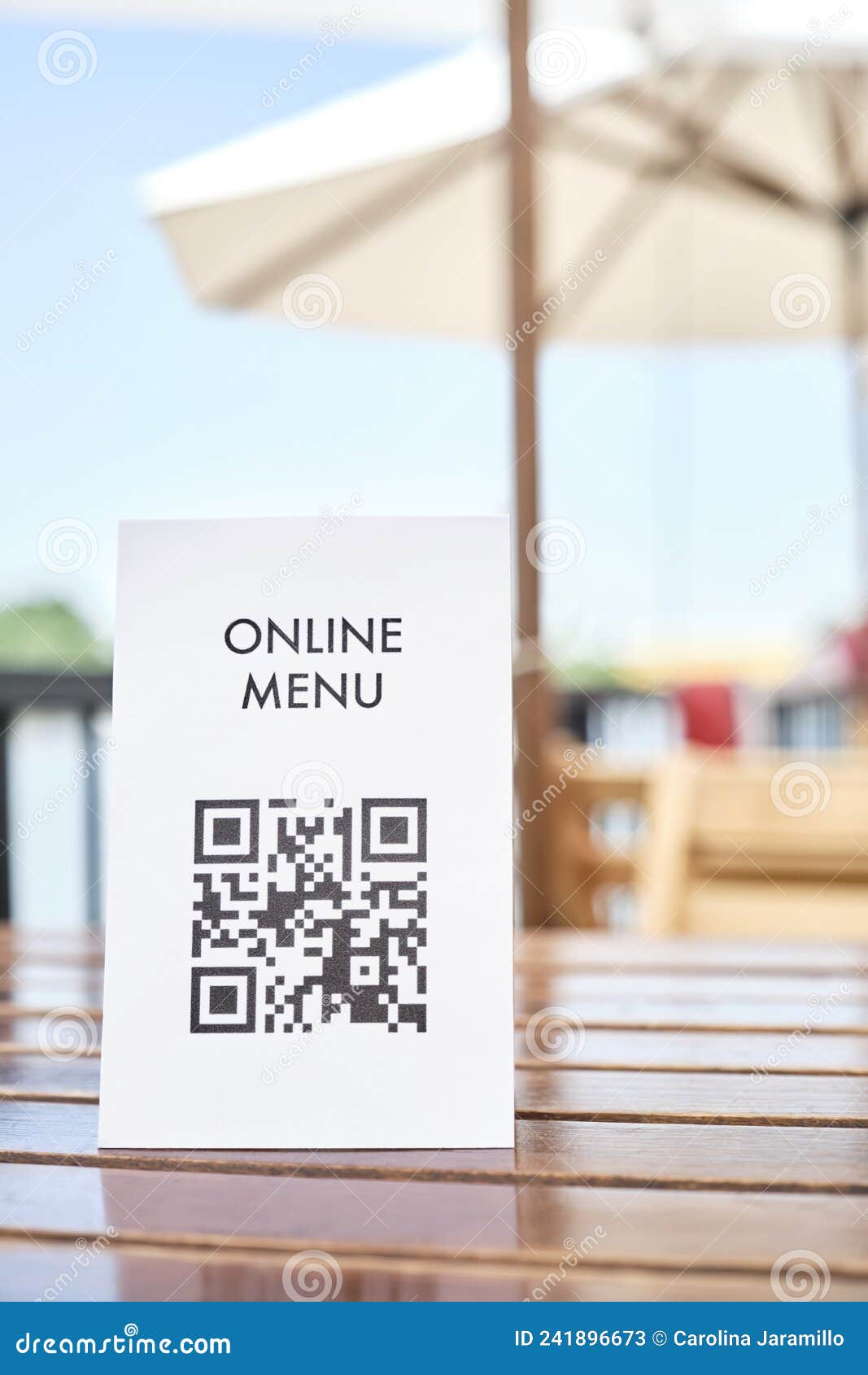 Table with a QR Code To Access a Restaurant Digital Menu Stock Image ...