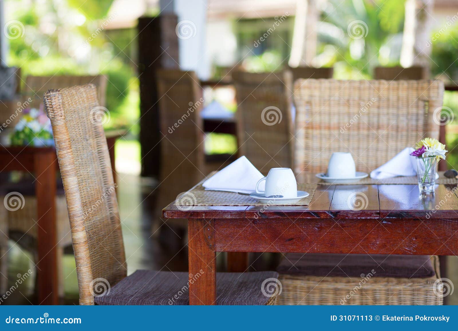 Table ready for breakfast stock image. Image of dishware - 31071113