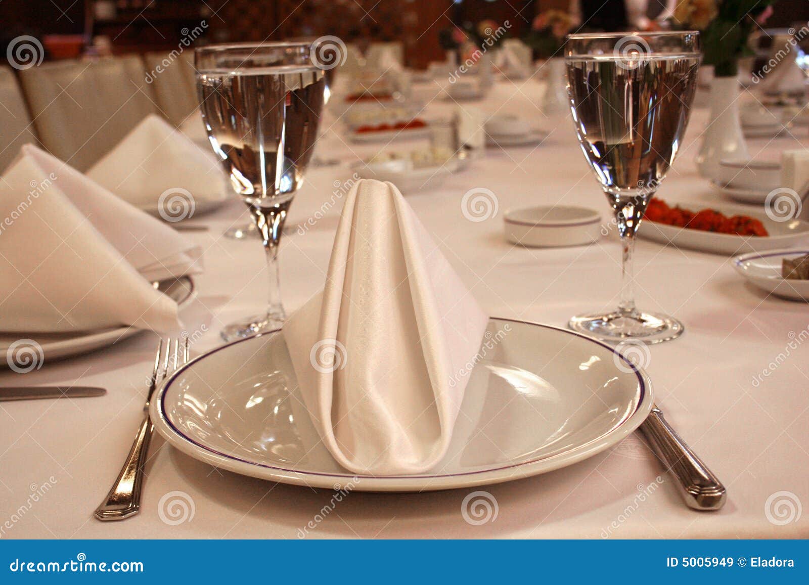 Table Ready for Dinner at Restaurant Stock Image - Image of lunch, dish ...