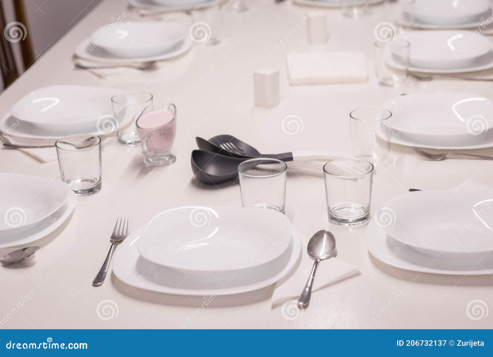 Table ready for nice lunch stock image. Image of cups - 206732137
