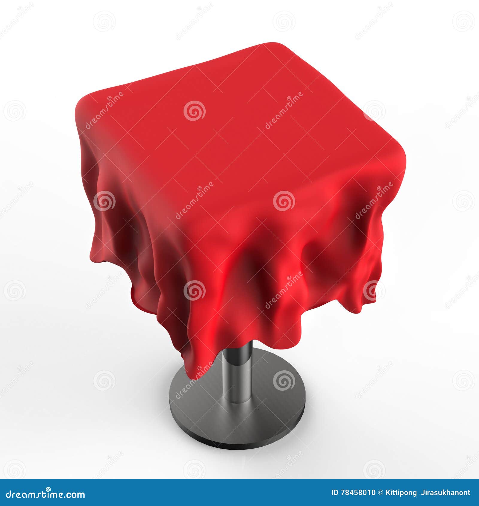 Table with red cloth stock illustration. Illustration of fabric - 78458010