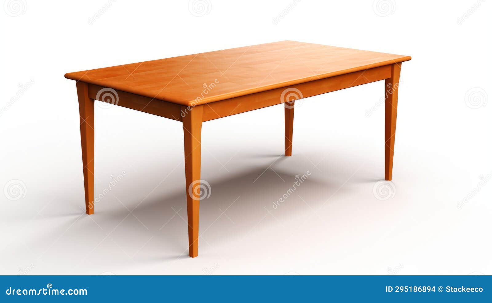 High Resolution Orange Wood Table with Realistic Rendering Stock ...