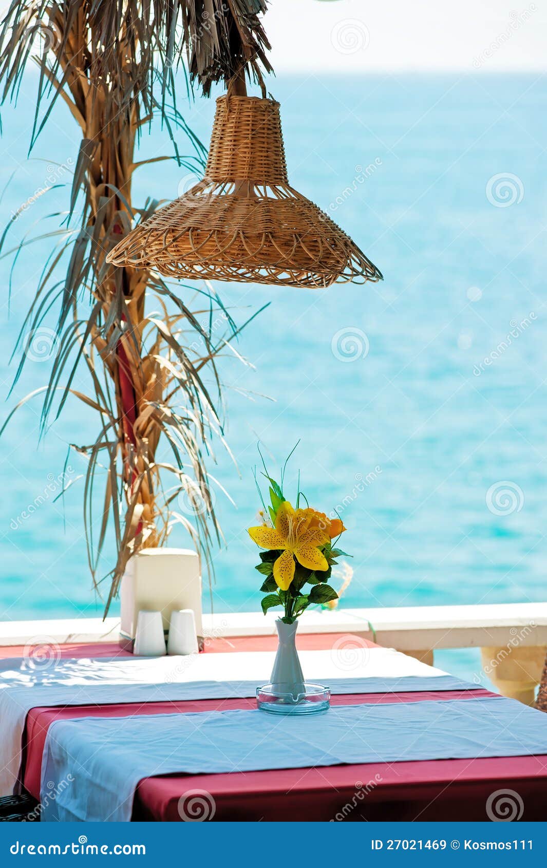 Table in a Restaurant by the Sea. Stock Image - Image of resort ...
