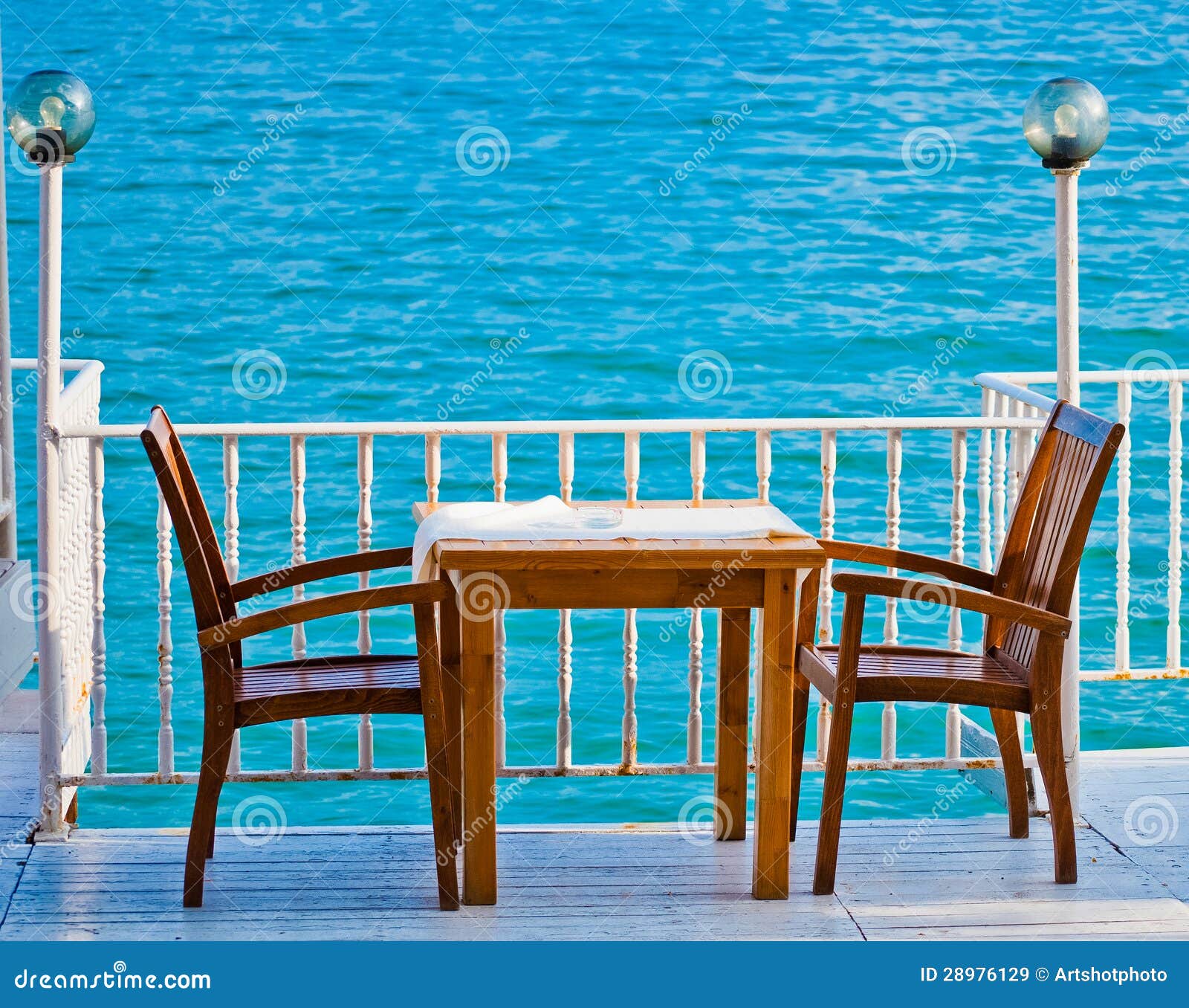 Table in a Restaurant with Sea View Stock Image - Image of destinations ...