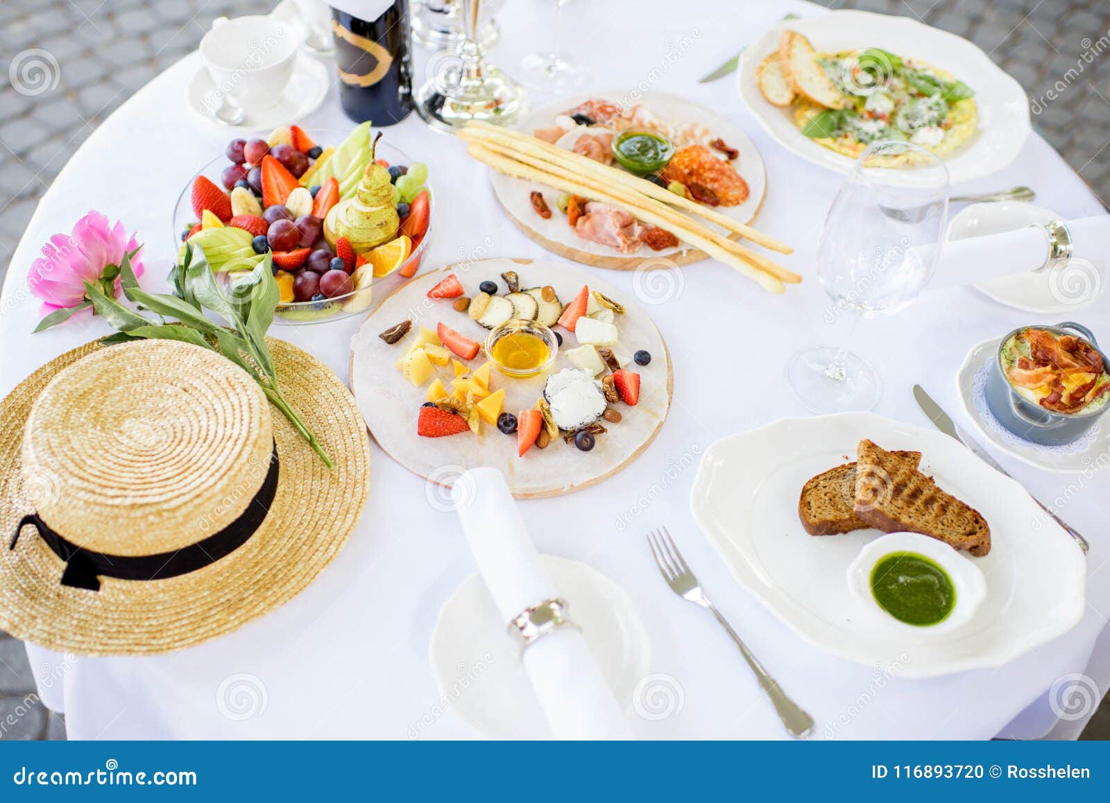 Table with Romantic Breakfast Outdoors Stock Photo - Image of outdoors ...