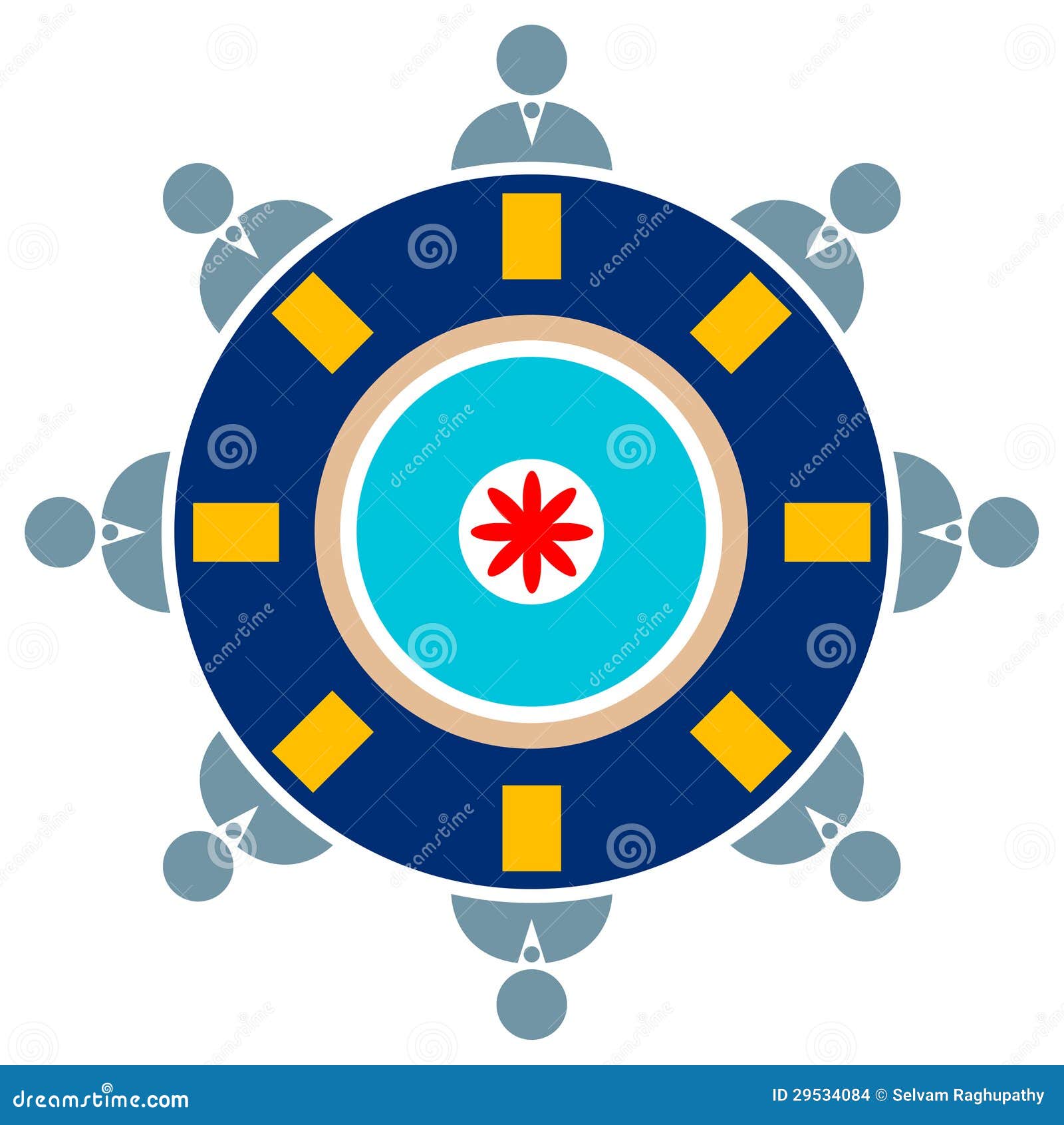 Table ronde illustration de vecteur. Illustration du dessus - 29534084