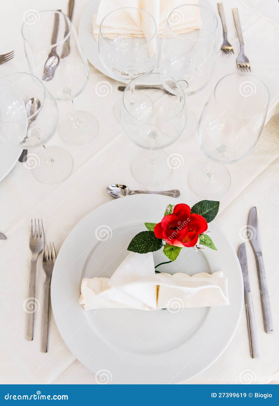 Table with rose stock image. Image of food, restaurant - 27399619