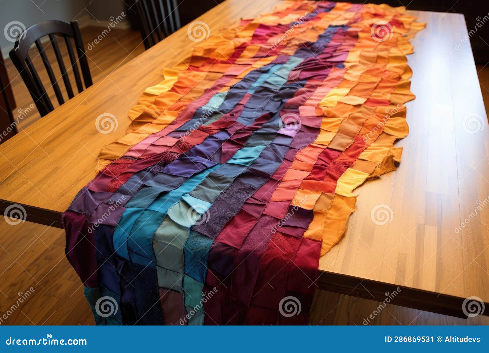 Table Runner Created from Clothing Materials Stock Image - Image of ...