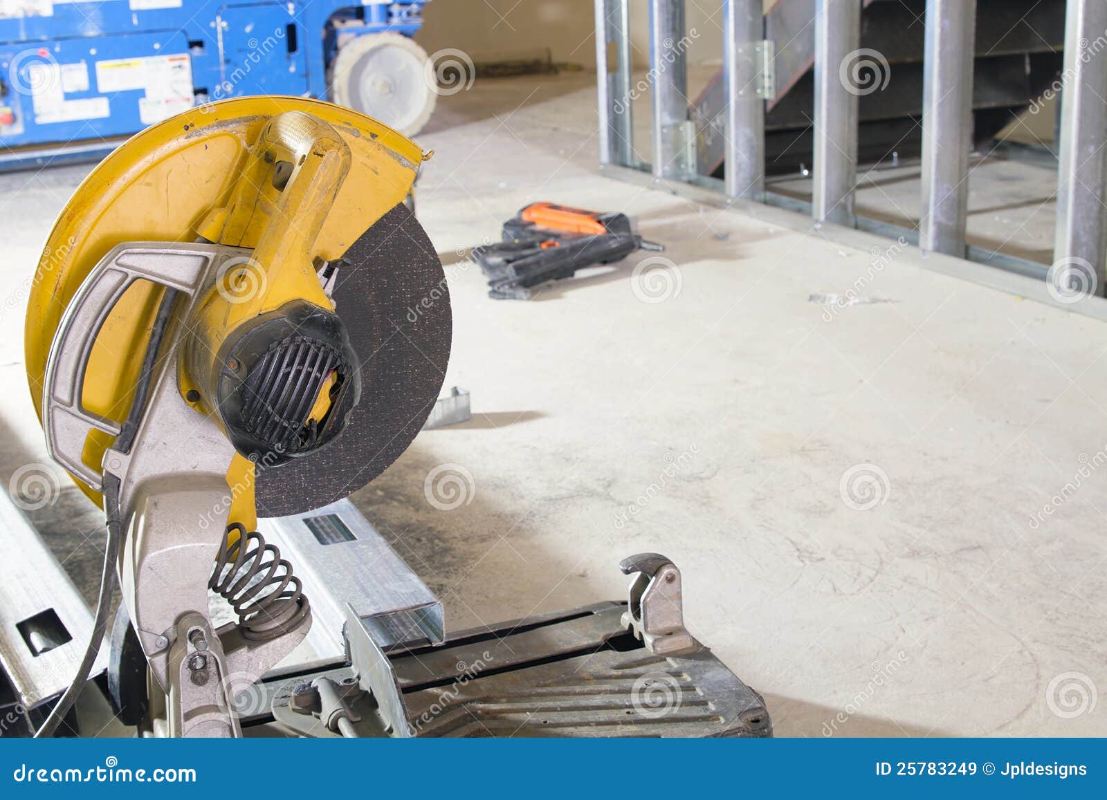 Table Saw at Construction Site Stock Image - Image of studs, framing ...