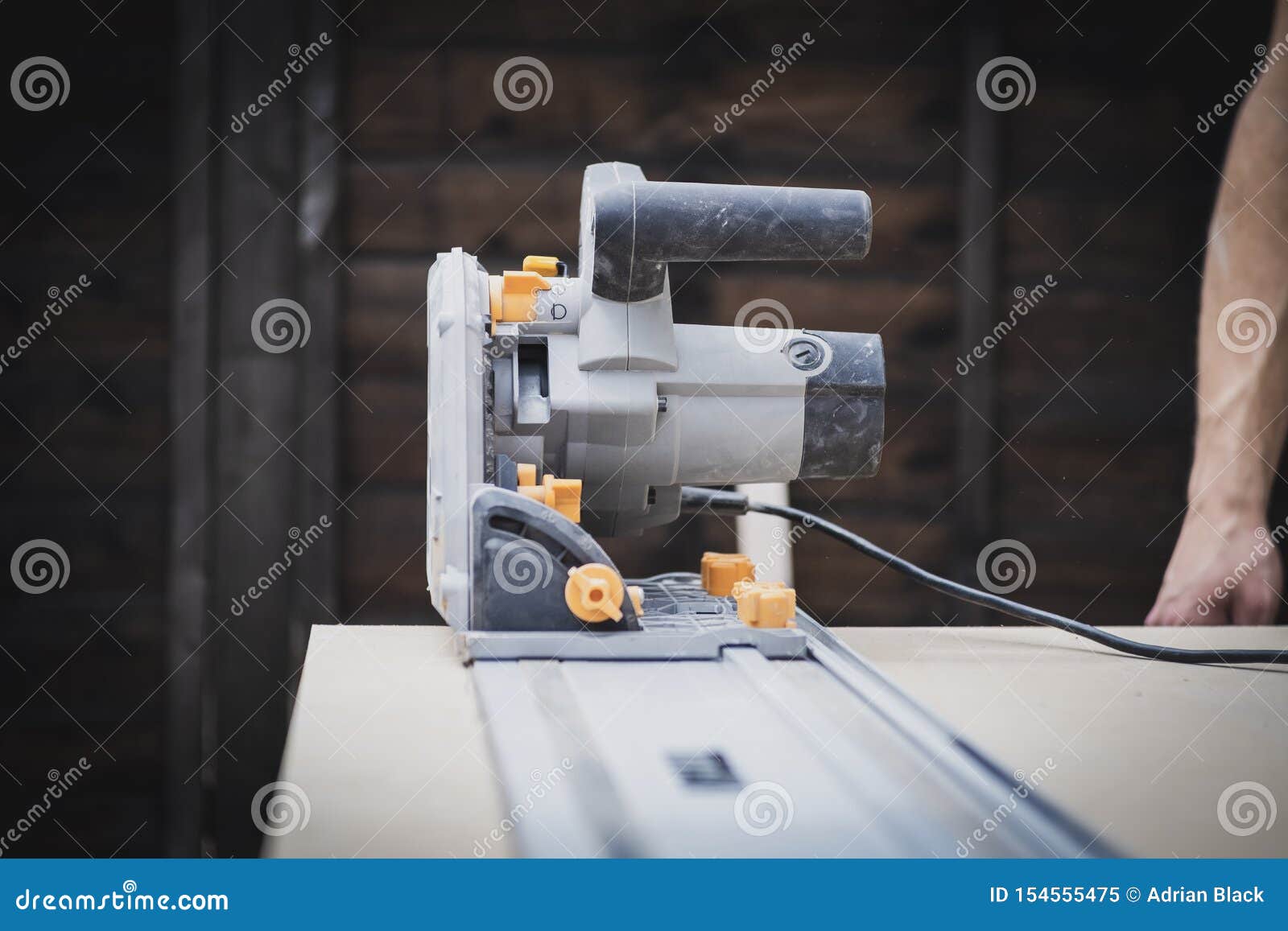 Table Saw on Construction Site Stock Image - Image of builders, line ...