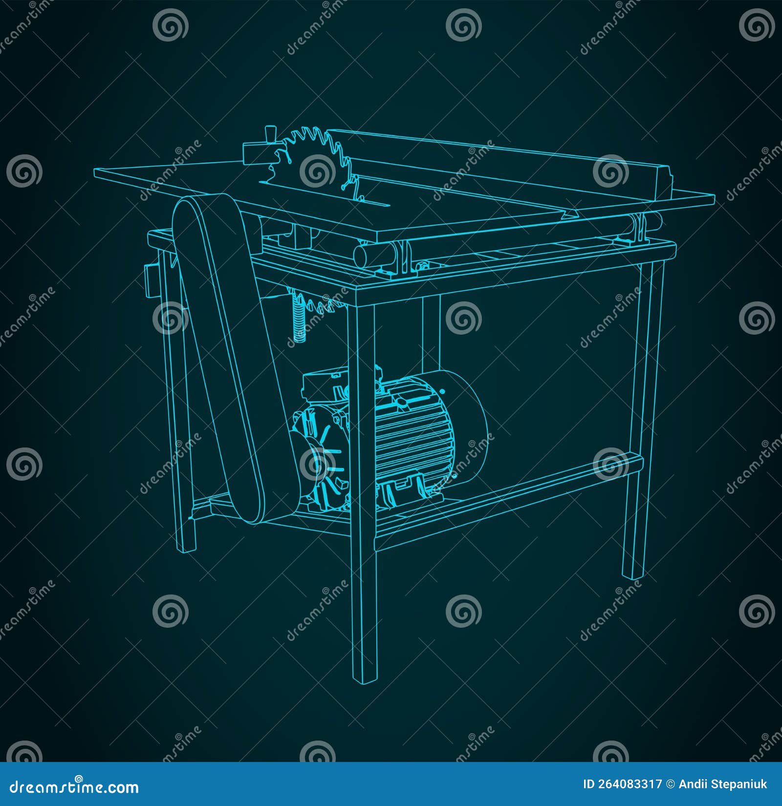 Table saw illustration stock vector. Illustration of steel - 264083317