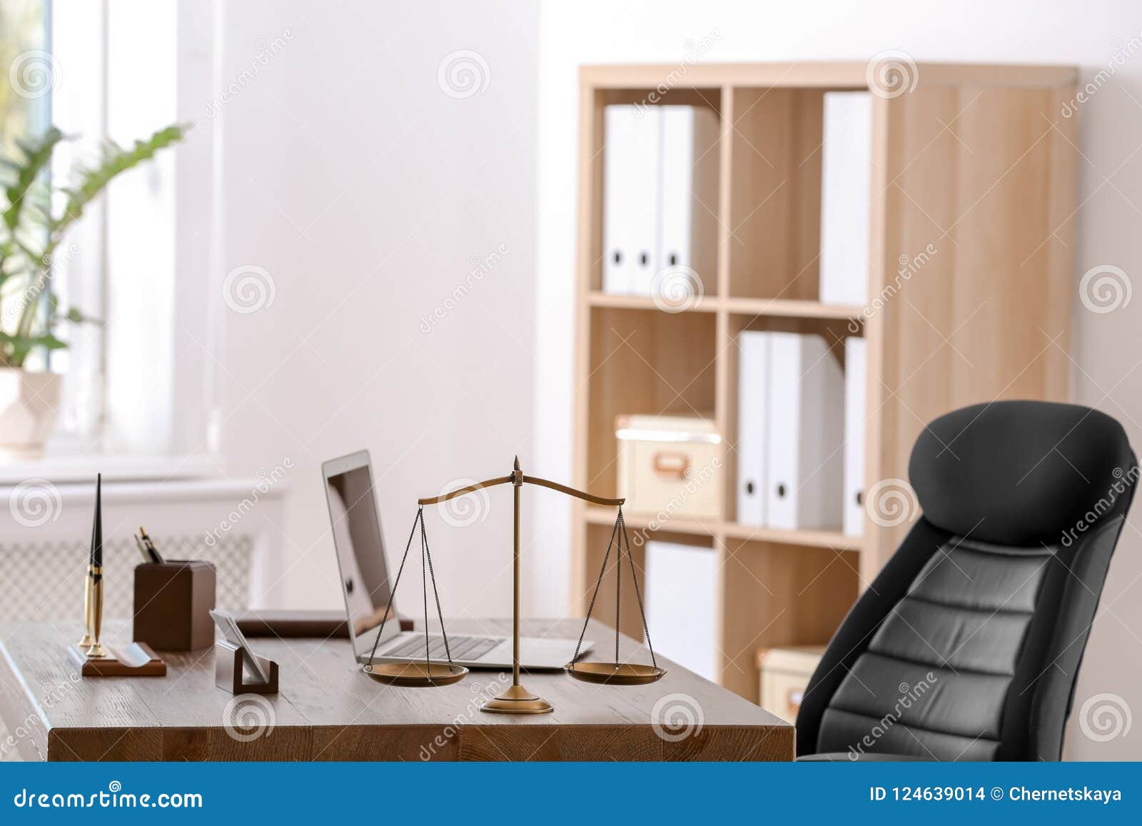 Table with Scales of Justice Stock Photo - Image of government, judge ...