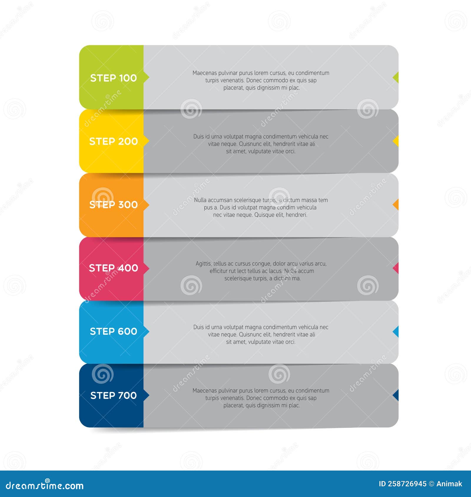 Table, Schedule Design Template with 7 Row. Vector Banner Stock Vector ...