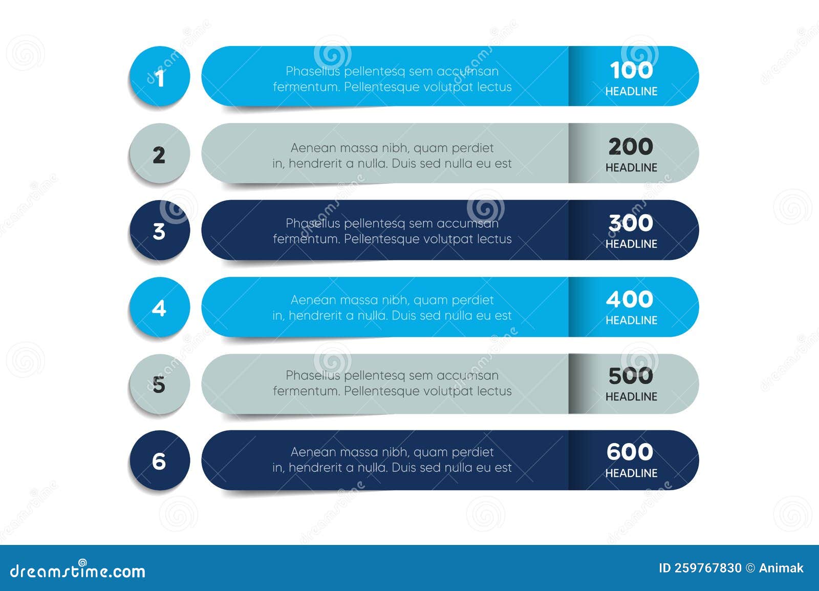 Table, Schedule Design Template with 5 Row. Vector Banner Stock Vector ...