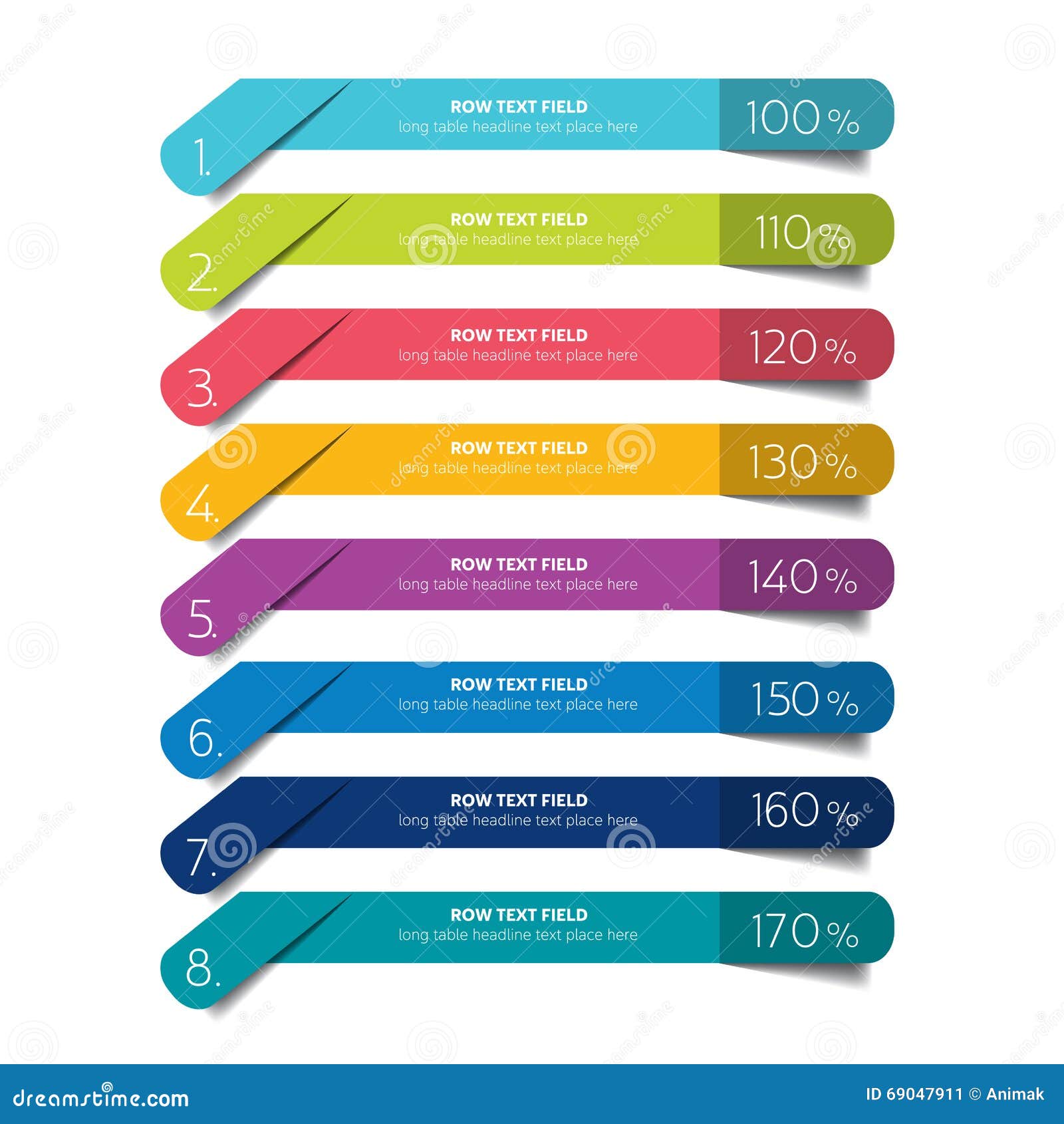 Table, Schedule Design Template with 8 Row. Stock Vector - Illustration ...