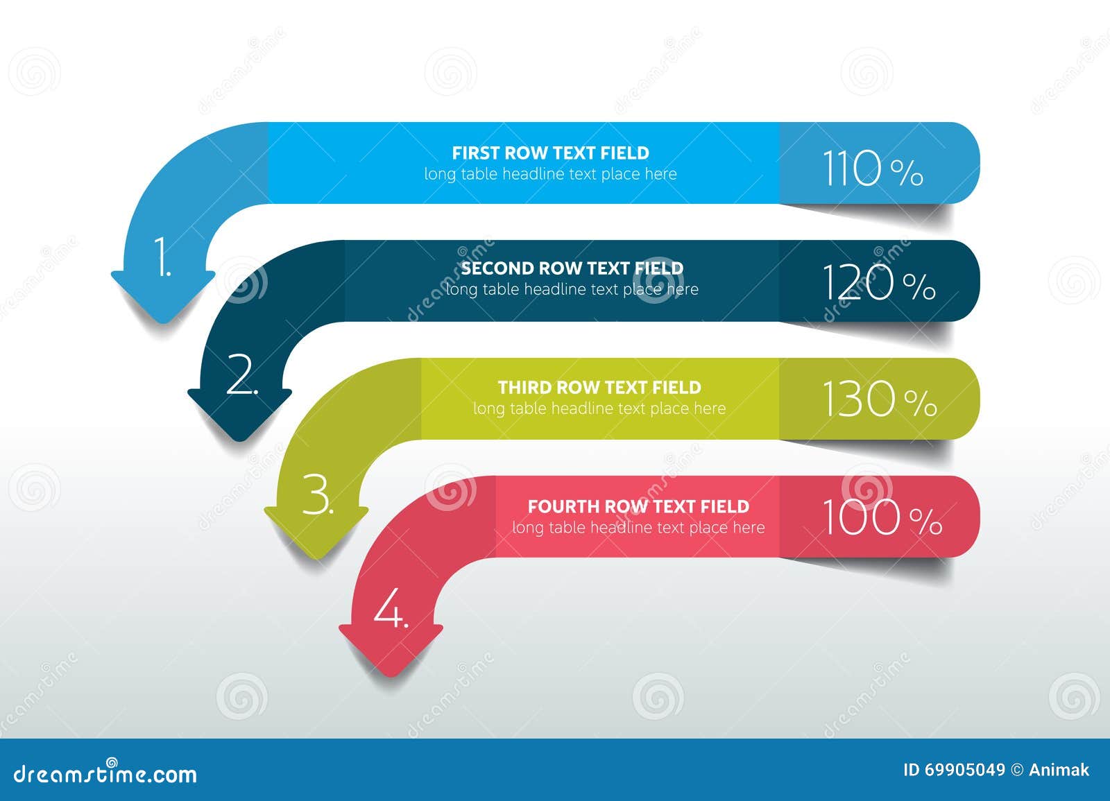 Table, Schedule Design Template with 4 Row. Stock Vector - Illustration ...