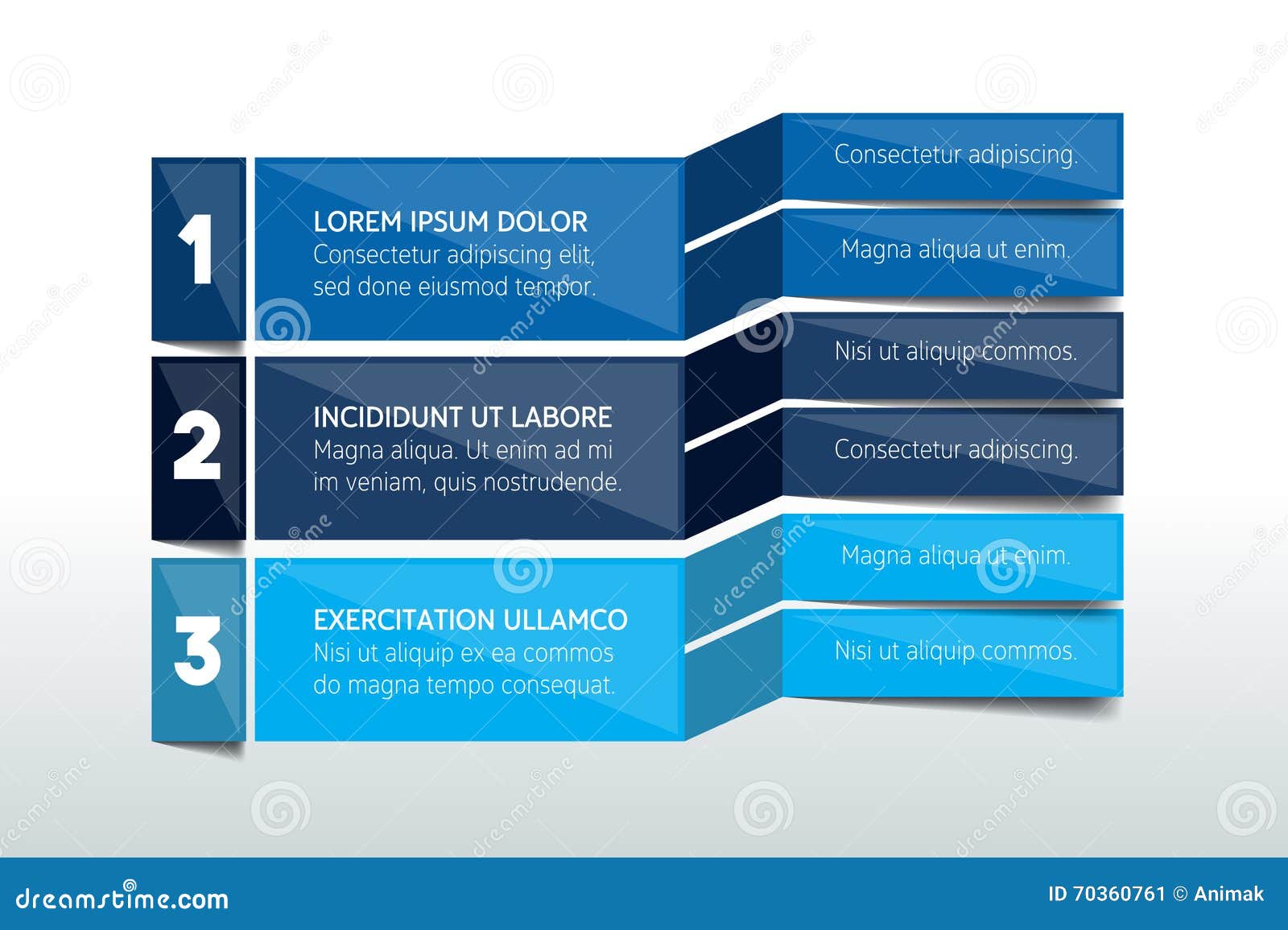 Table, Schedule Design Template with 3 Row. Stock Vector - Illustration ...