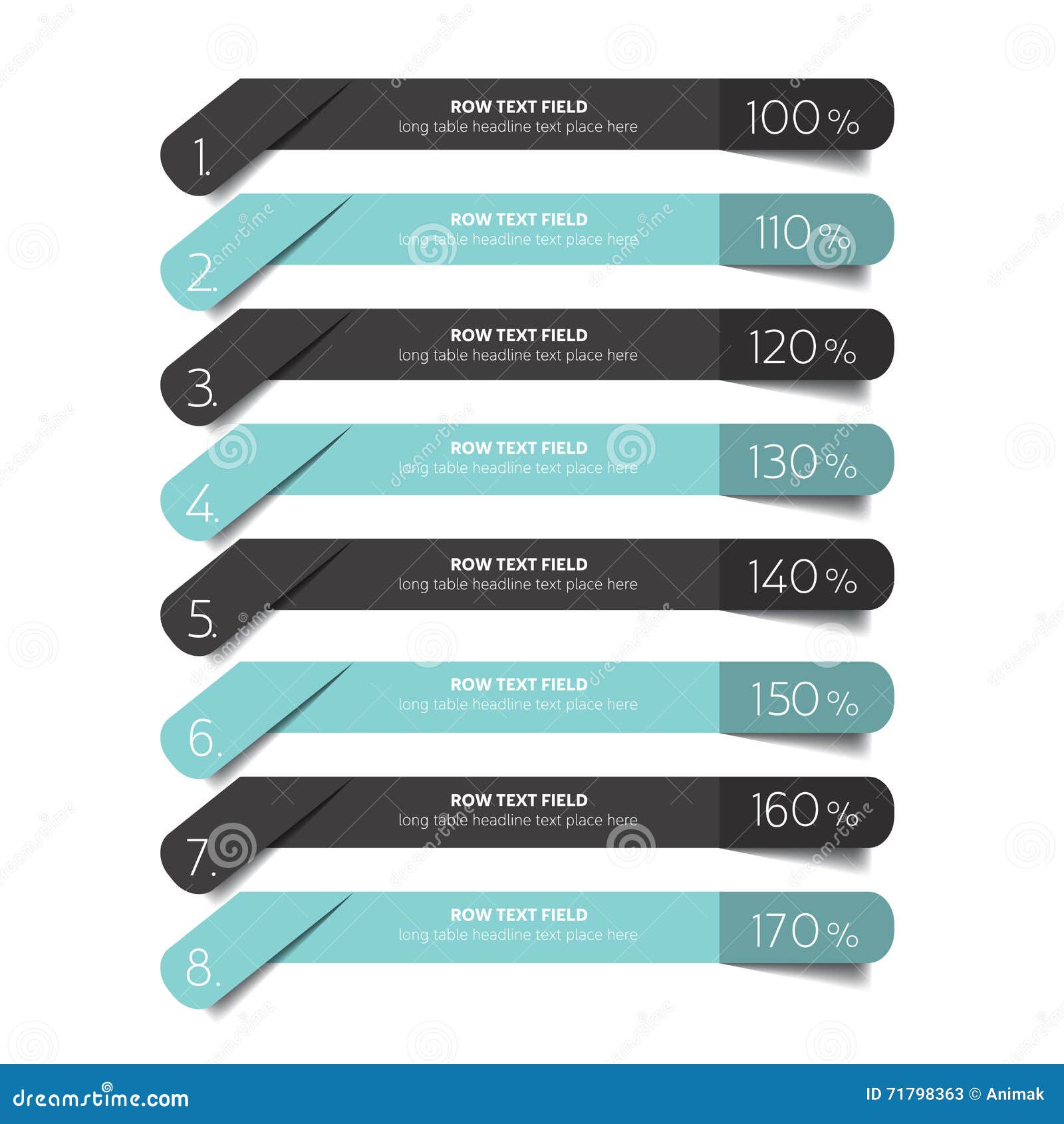 Table, Schedule Design Template with 8 Row. Stock Vector - Illustration ...