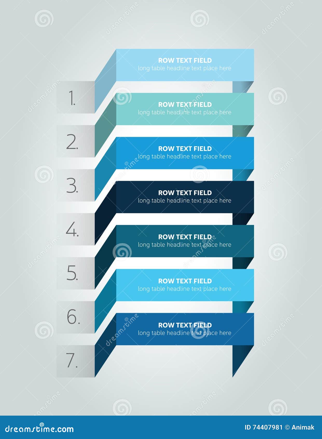 Table, Schedule Design Template with 7 Row. Stock Illustration ...