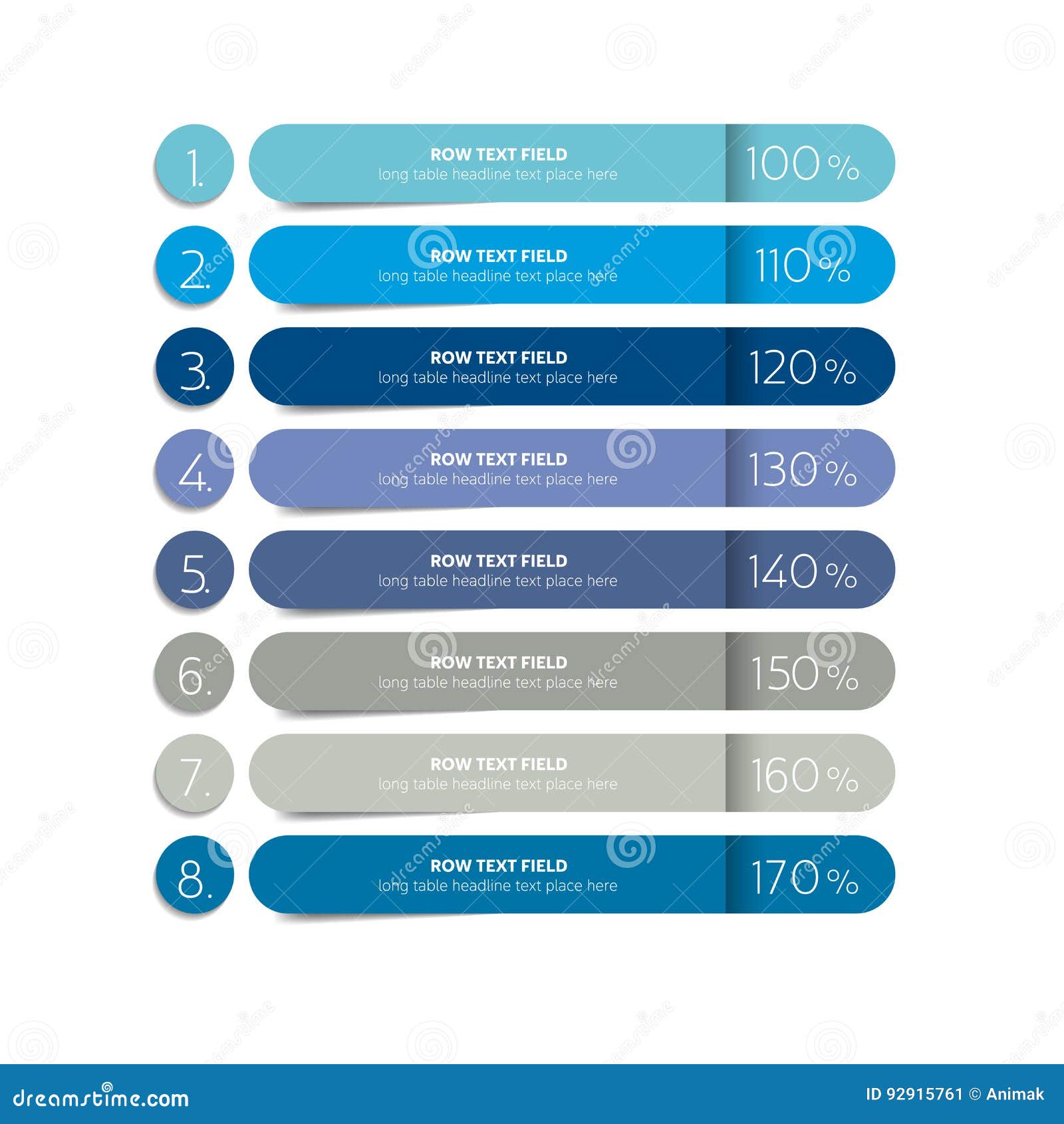 Table, Schedule Design Template with 8 Row. Stock Vector - Illustration ...