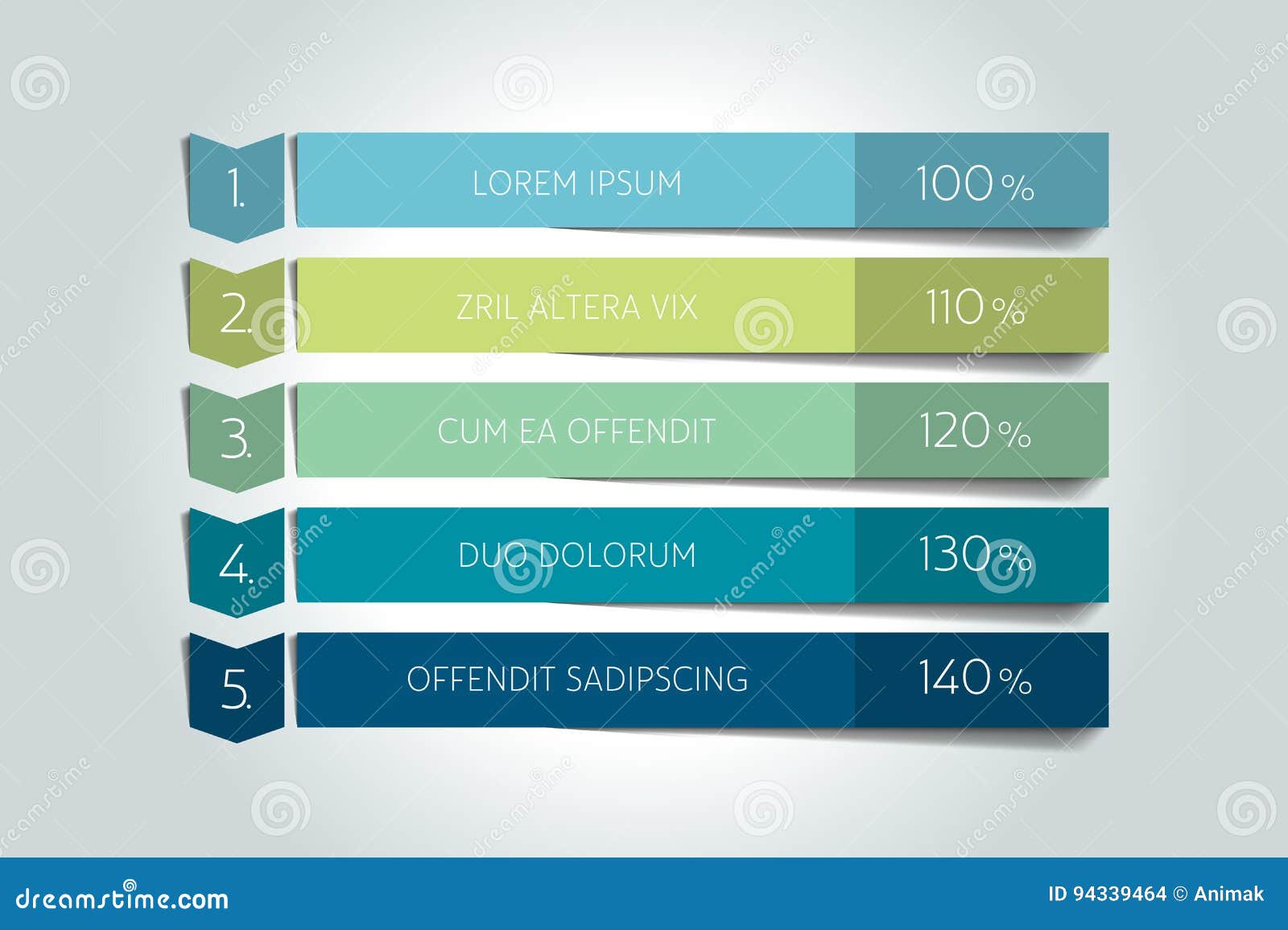 Table, Schedule Design Template with 5 Row. Stock Vector - Illustration ...