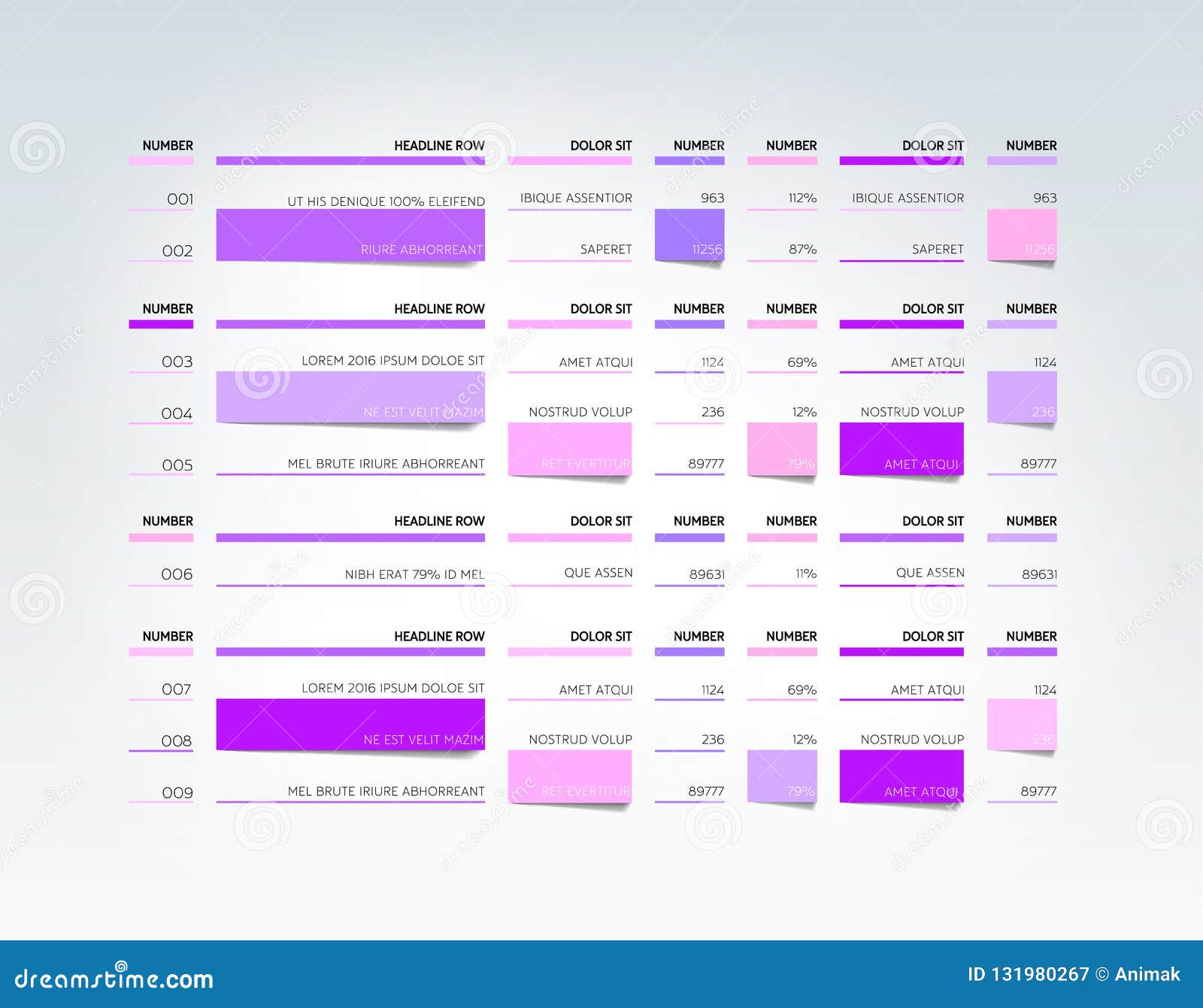 Table, Schedule, Tab, Planner, Infographic Design Template. Stock ...