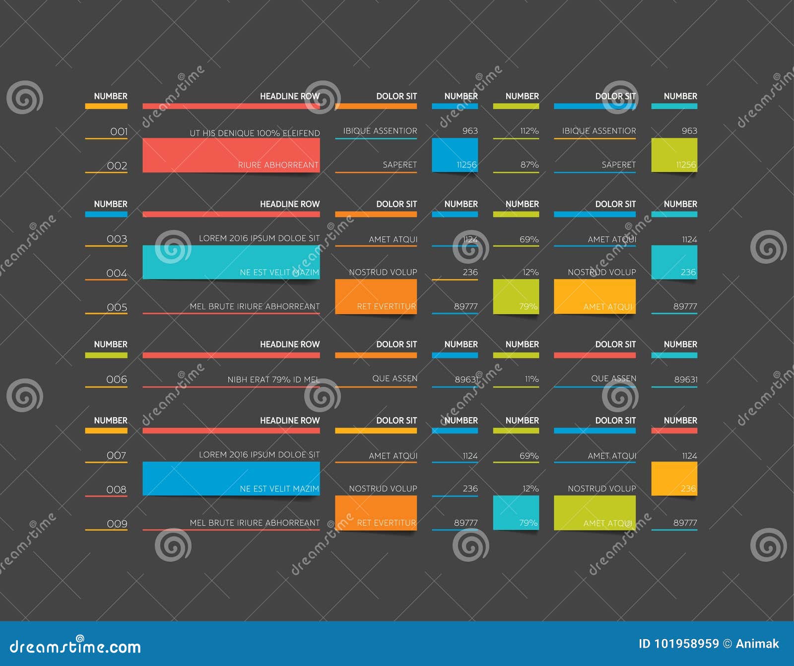 Table, Schedule, Tab, Planner, Infographic Design Template. Stock ...