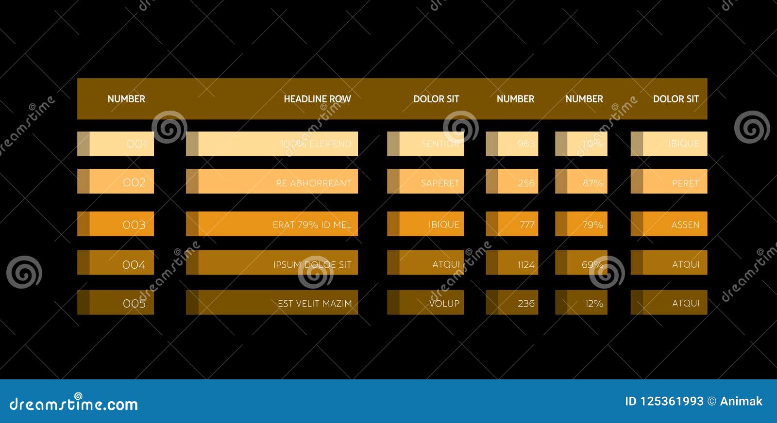 Table, Schedule, Tab, Planner, Infographic Design Template Stock Vector ...