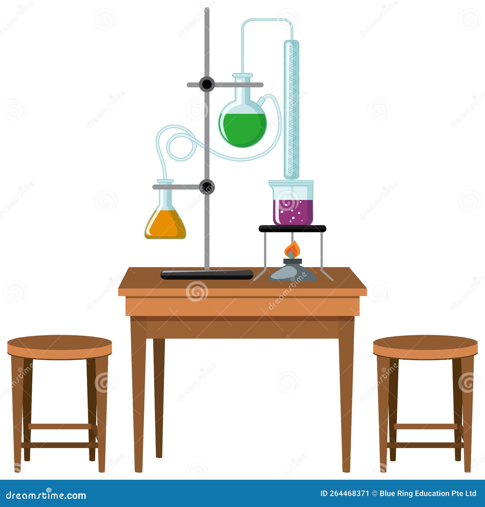 A Table with Science Equipment Stock Vector - Illustration of tool ...