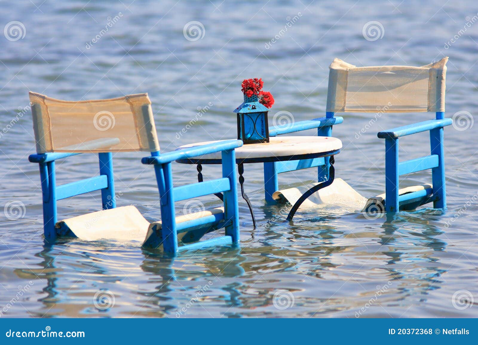 Table in the sea stock photo. Image of zante, blue, zakynthos - 20372368