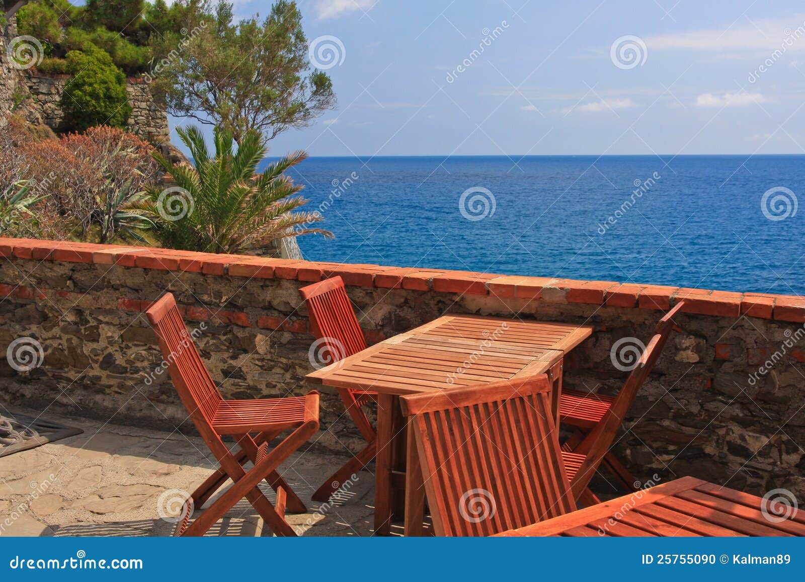 Table at the sea coast stock photo. Image of lagoon, ocean - 25755090