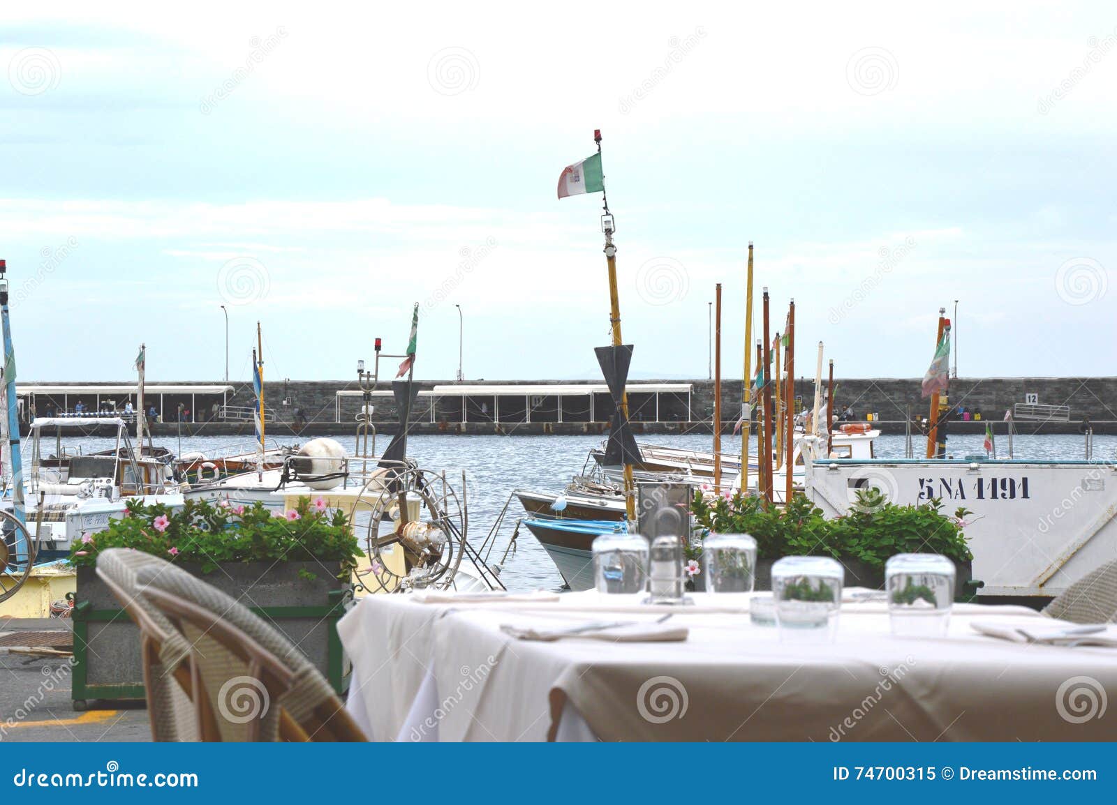 Table Sea View at Restaurant L Approdo in Capri Island Editorial Image ...