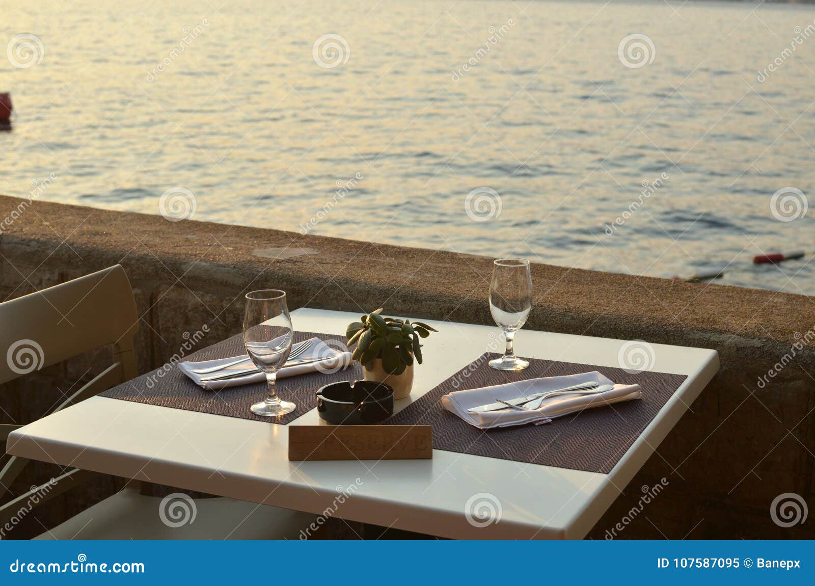 Table with a sea view stock image. Image of destination - 107587095