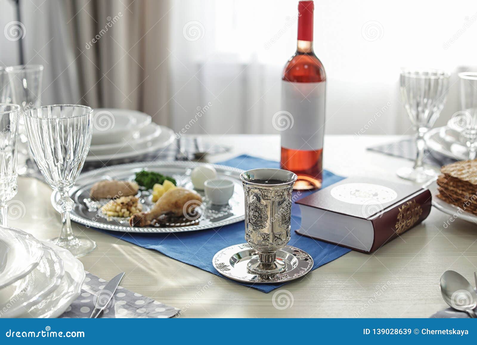Table Served for Passover Pesach Stock Image - Image of celebration ...