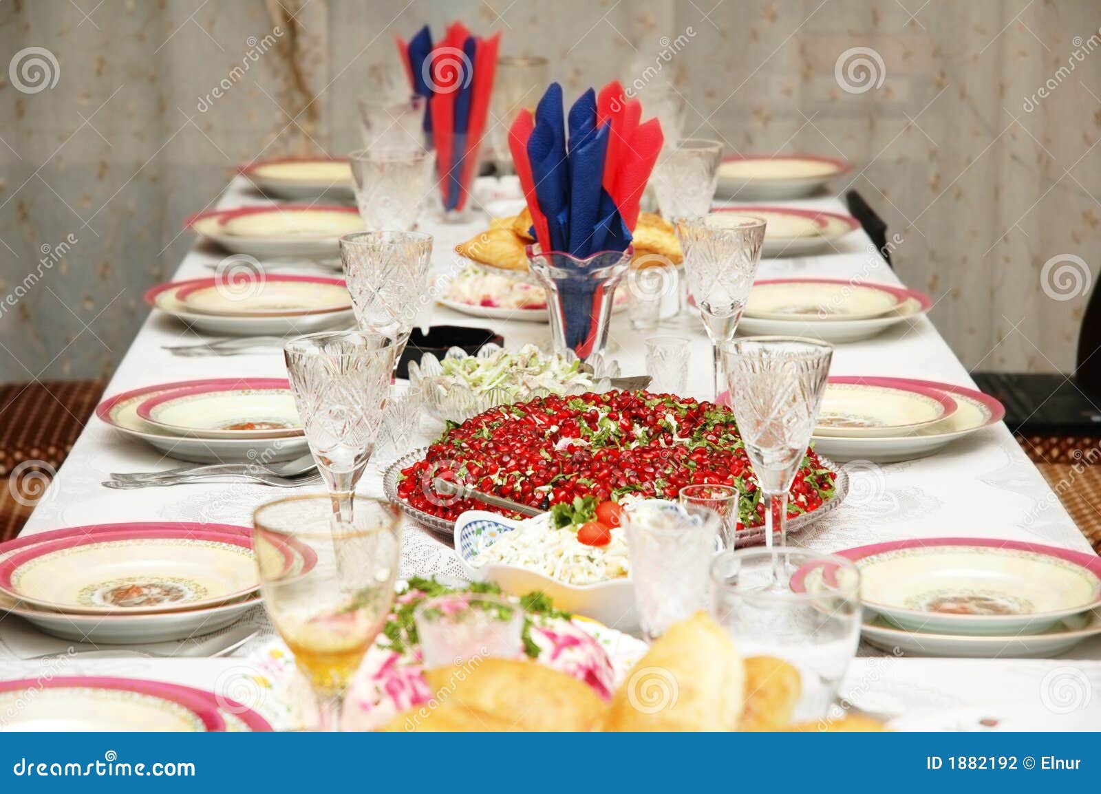 Table Served in the Restaurant Stock Photo - Image of lunch, dishes ...