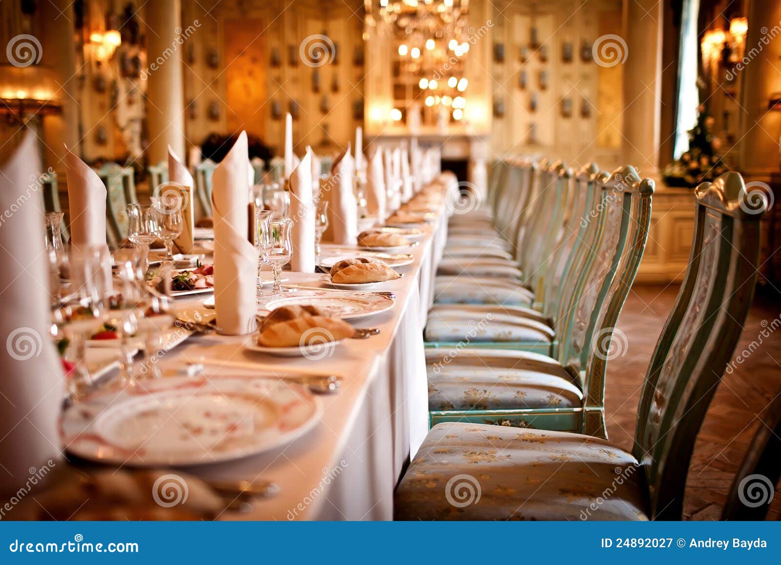 Table Served in a Restaurant Stock Image - Image of banquet: 24892027