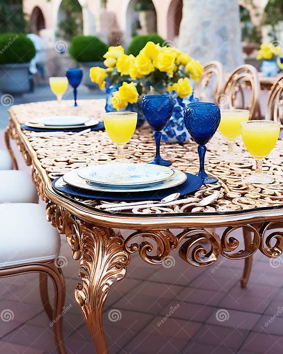 Table Server in Italy Style Stock Illustration - Illustration of ...