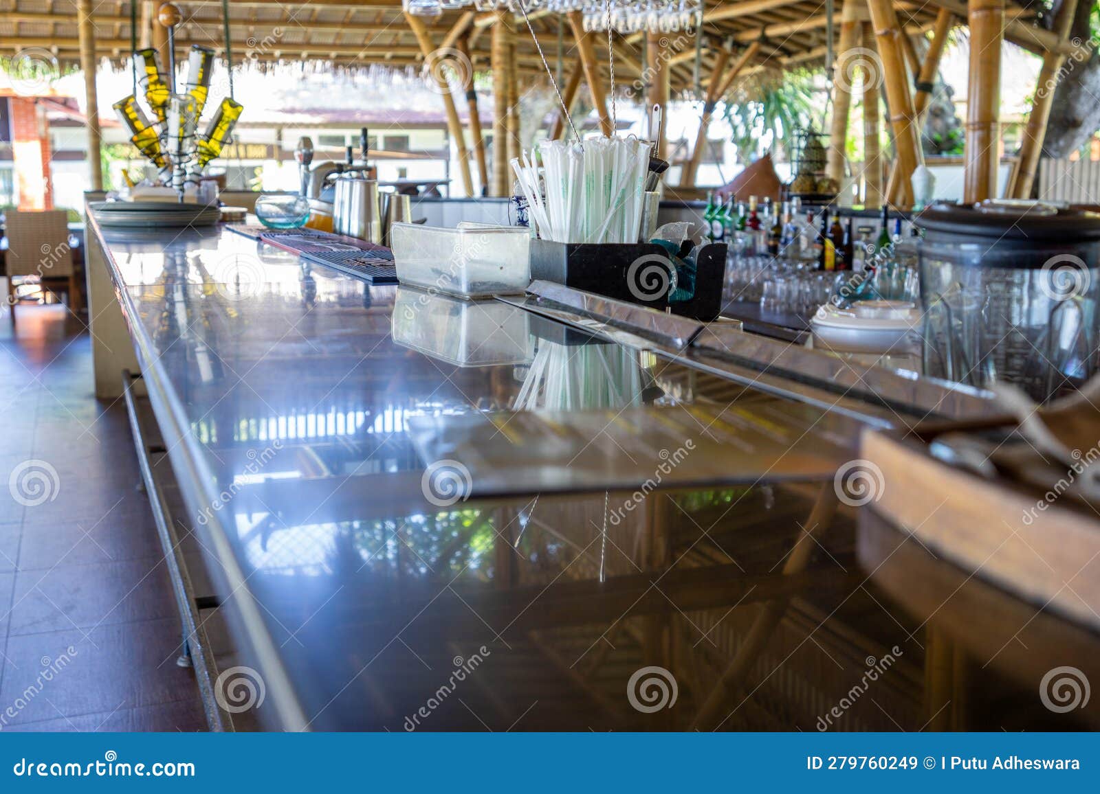 Table Service at the Bar Near the Beach Editorial Stock Image - Image ...