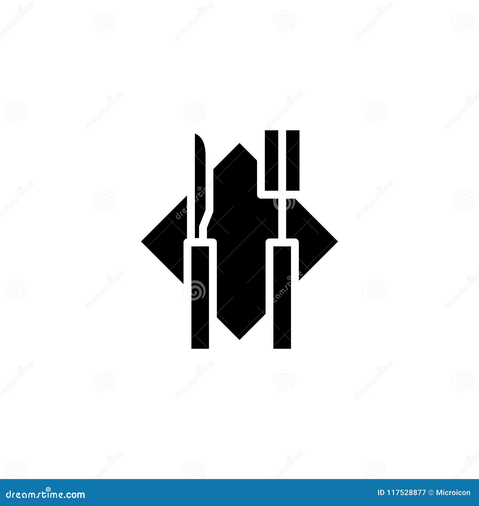 Table Serving Black Icon Concept. Table Serving Flat Vector Symbol ...