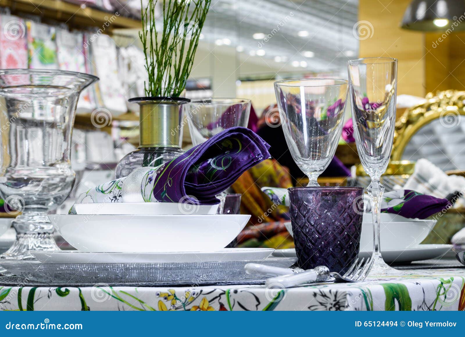 Table Serving with Decorative Tableware Stock Photo - Image of ...