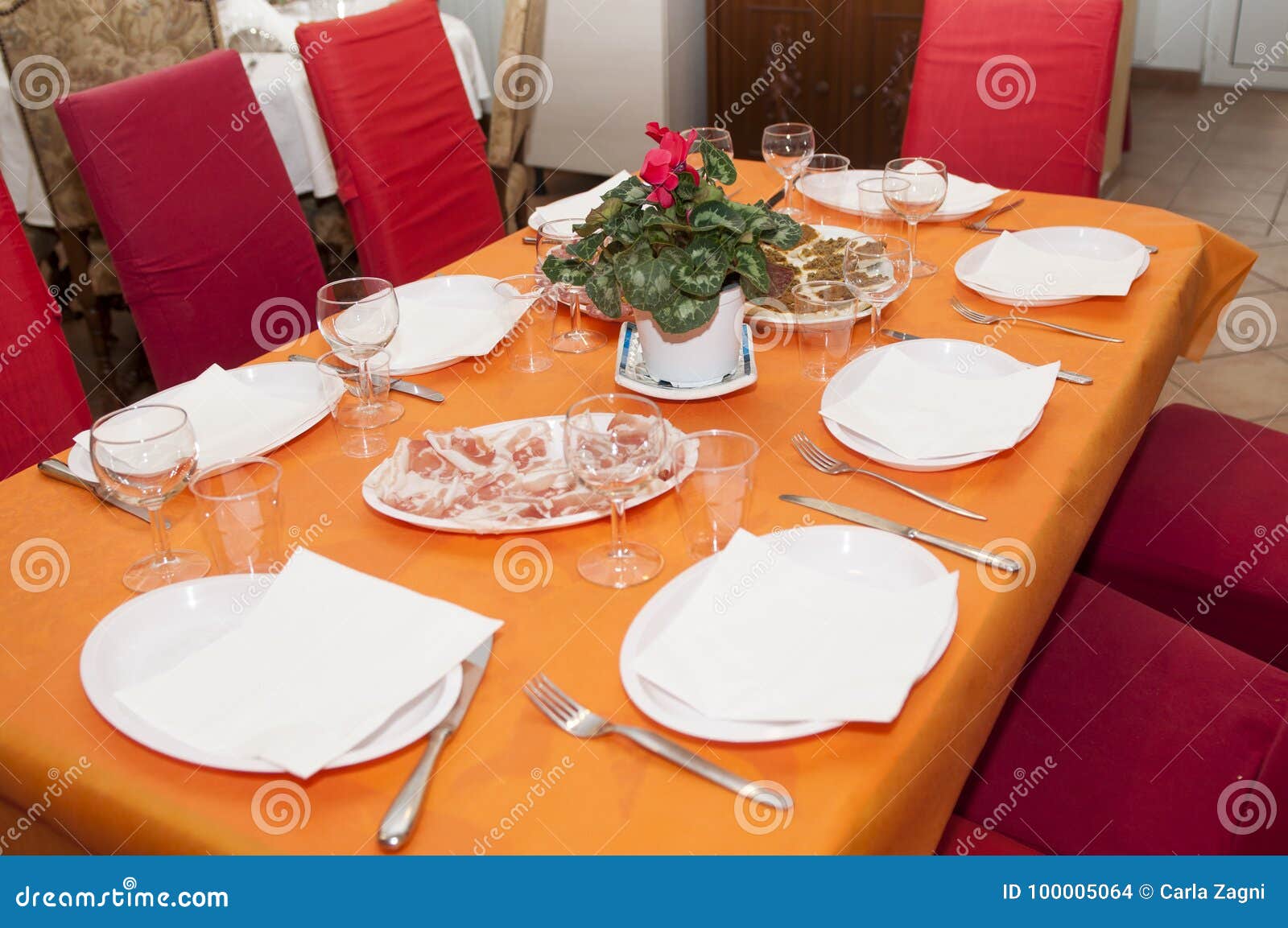 Table Set for a Charity Party Stock Photo - Image of menu, table: 100005064