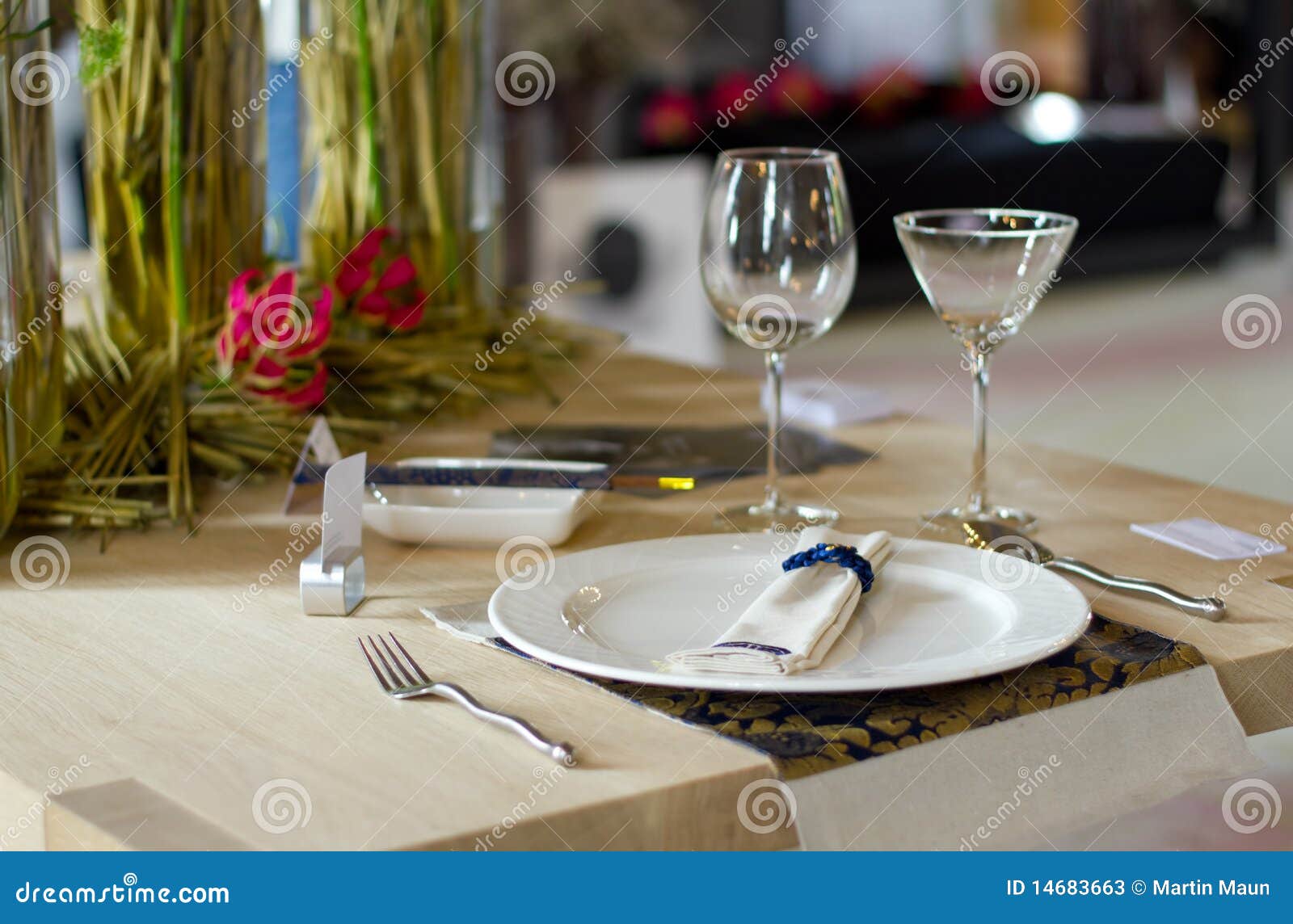 Table set for a dinner stock image. Image of celebration - 14683663