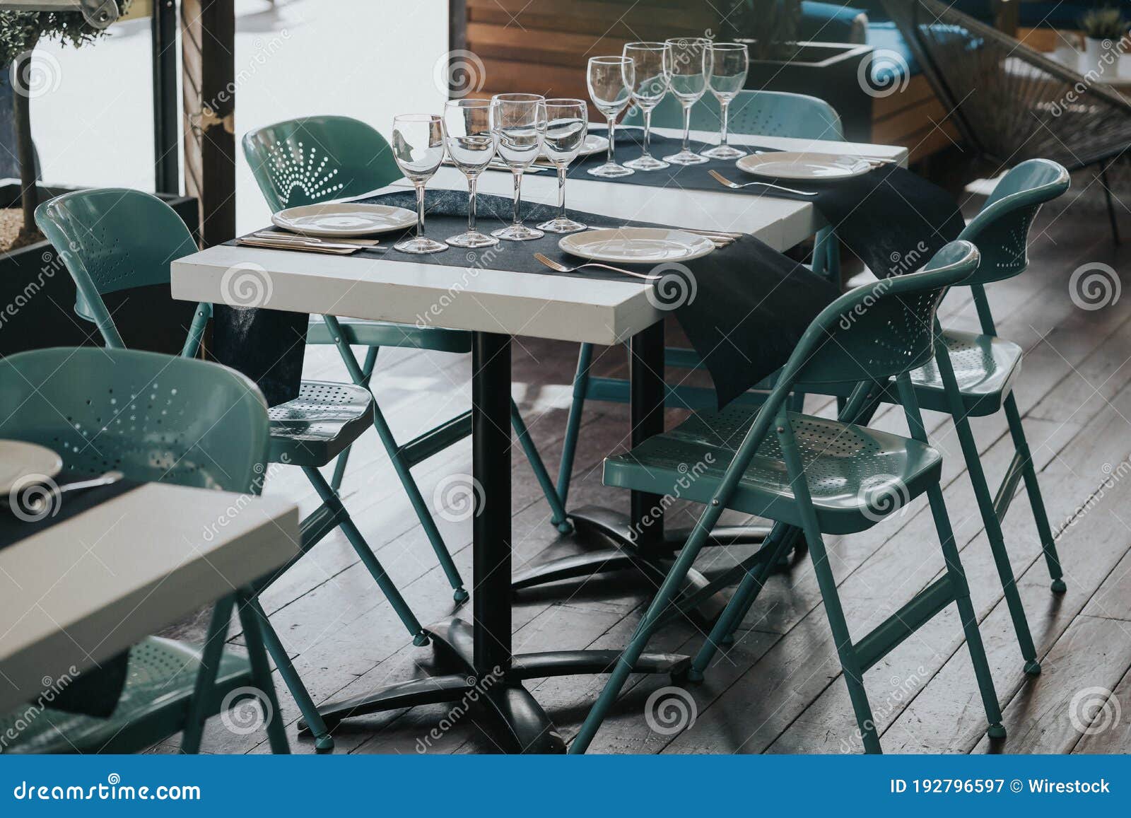Table Set for Dinner in a Cozy Restaurant Stock Image - Image of ...