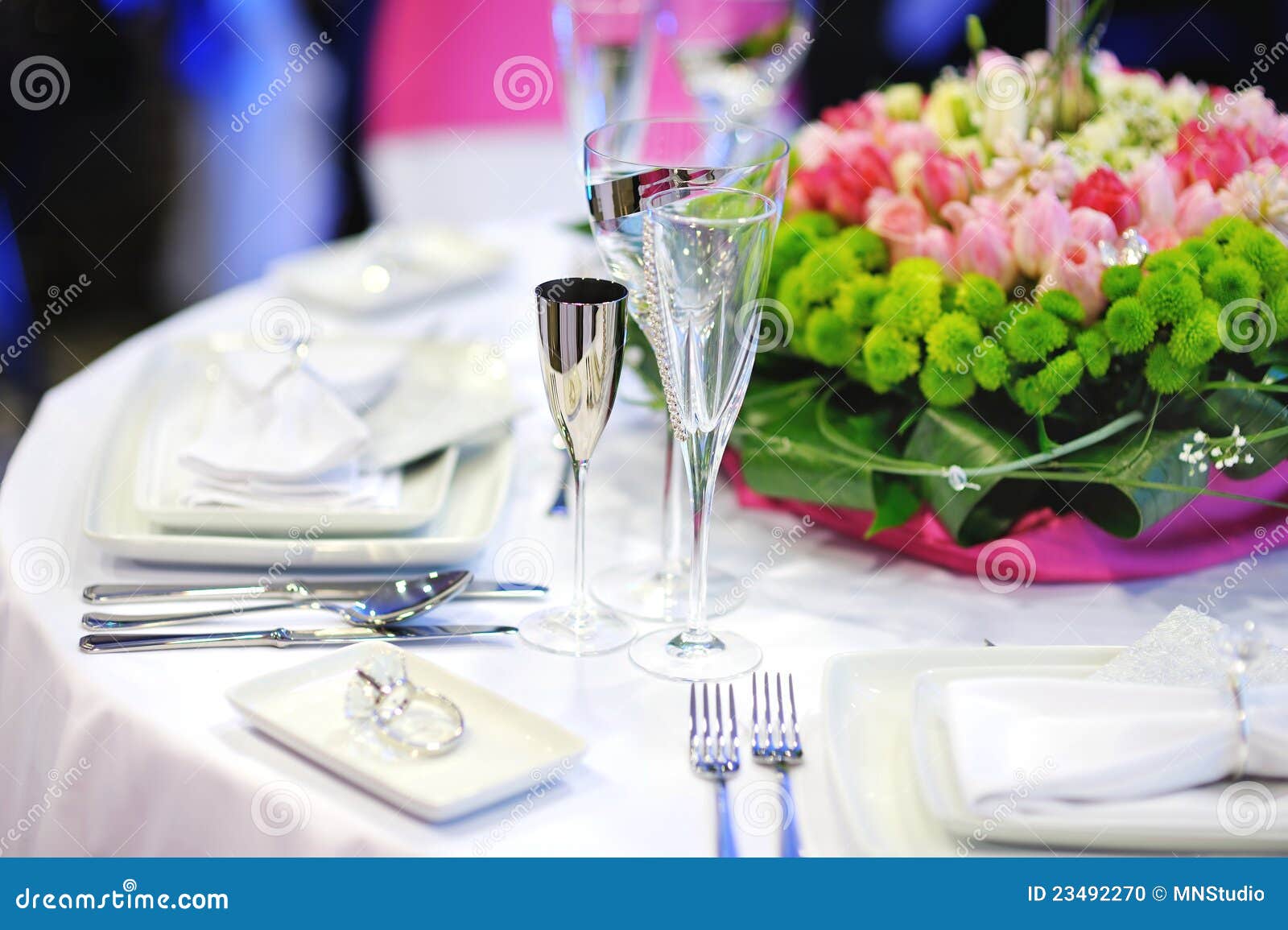 Table Set for an Event Party Stock Photo - Image of candle, meal: 23492270