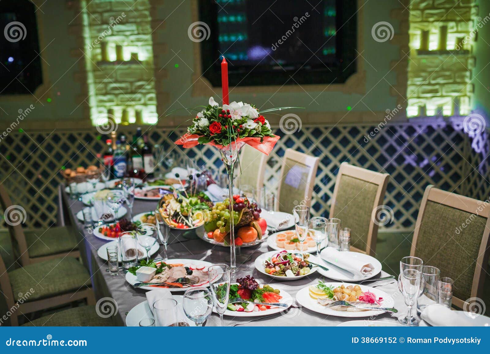 Table Set for an Event Party Stock Photo - Image of interior, dine ...