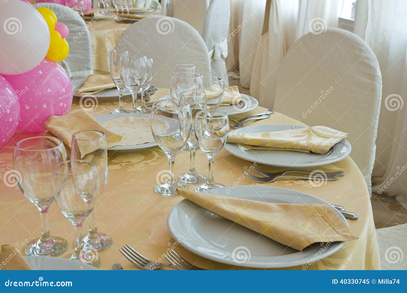 Table Set for an Event Party. Stock Image - Image of elegance, dinner ...