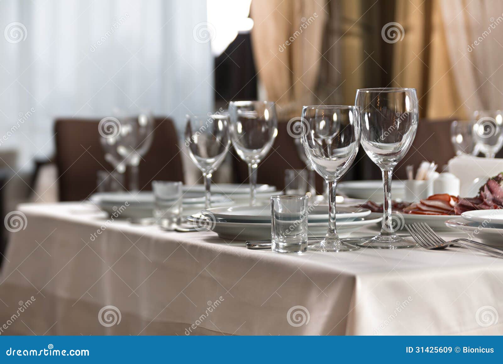 Table Set for Event Party or Wedding Reception Stock Image - Image of ...
